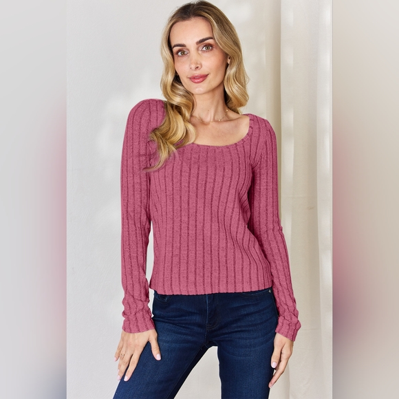 Basic Bae | Tops | Basic Bae Full Size Ribbed Long Sleeve Tshirt Top ...